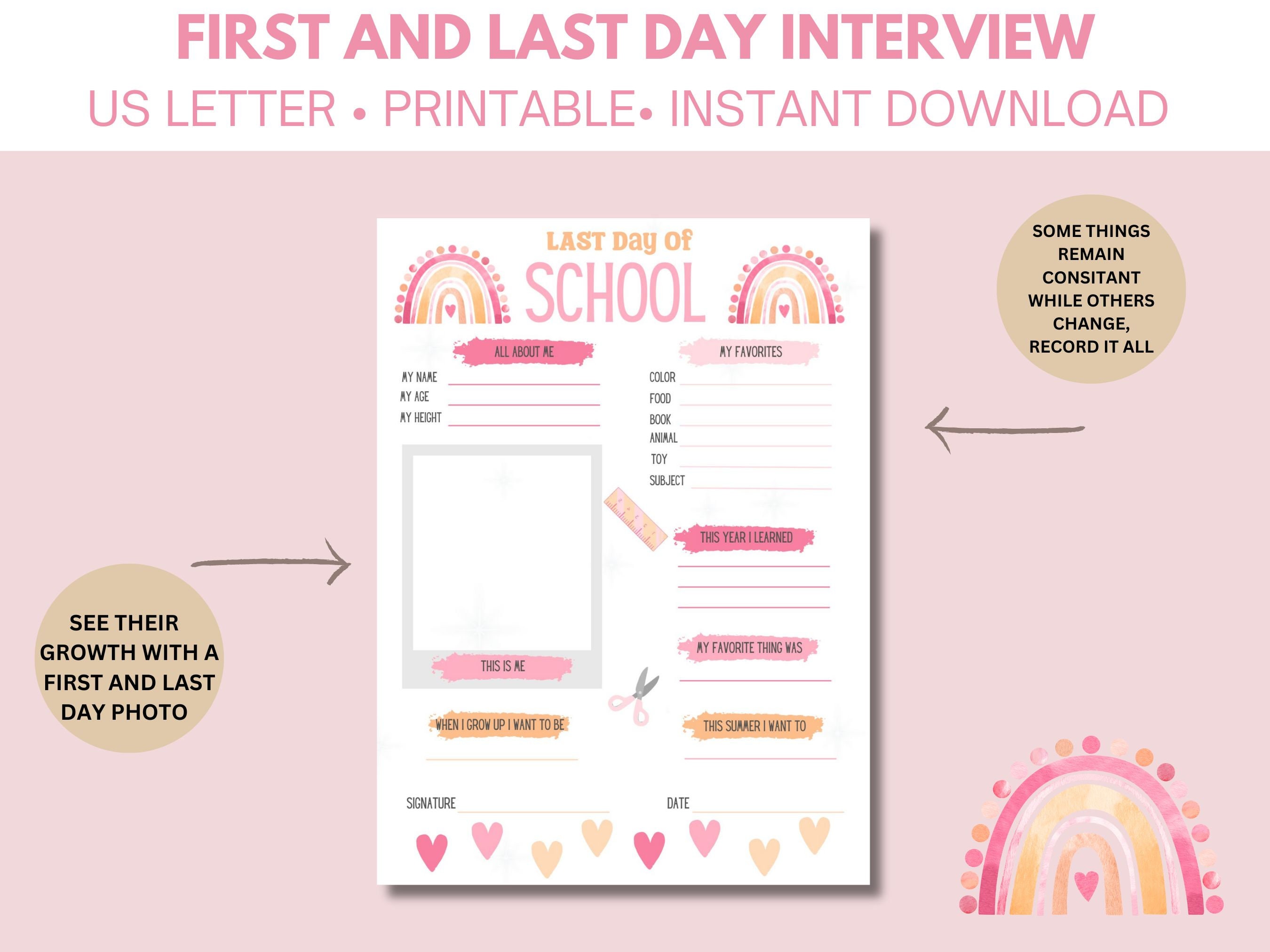 First Day of School Interview for Kids, Back to School Questions, All ...