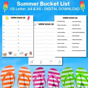 Summer Bucket List Template, Summer Break List, Family Fun Checklist ...