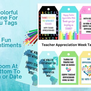 Teacher Appreciation Week Gift Tags for Teachers, Printable Teacher ...