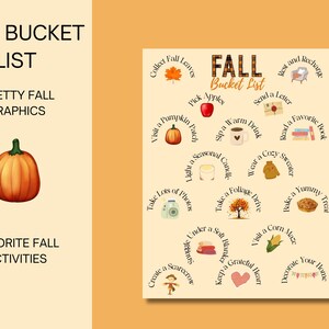 Printable Fall Bucket List, Fall Activities With Kids, Autumn Bucket ...