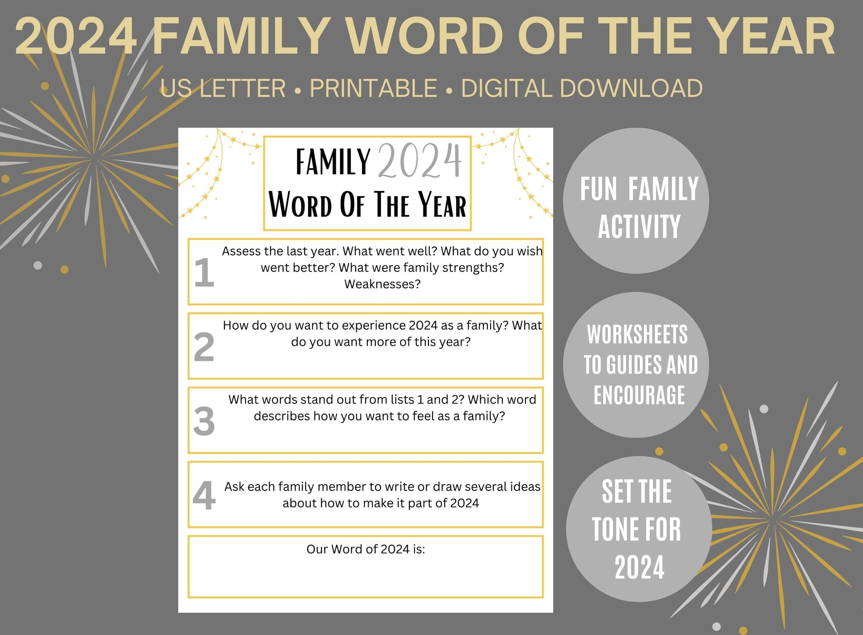 2024 Word of the Year Family Edition, Family New Year Activity ...