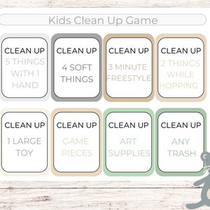 Printable Clean up Kids Card Game, Pick up Cards for Kids Cleaning, Fun ...
