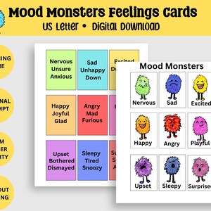 Printable Emotion Identification Cards for Kids Feelings, Calming ...