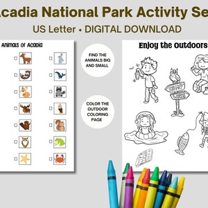 Acadia National Park Activity Set, Printable Kids Activities for Acadia ...