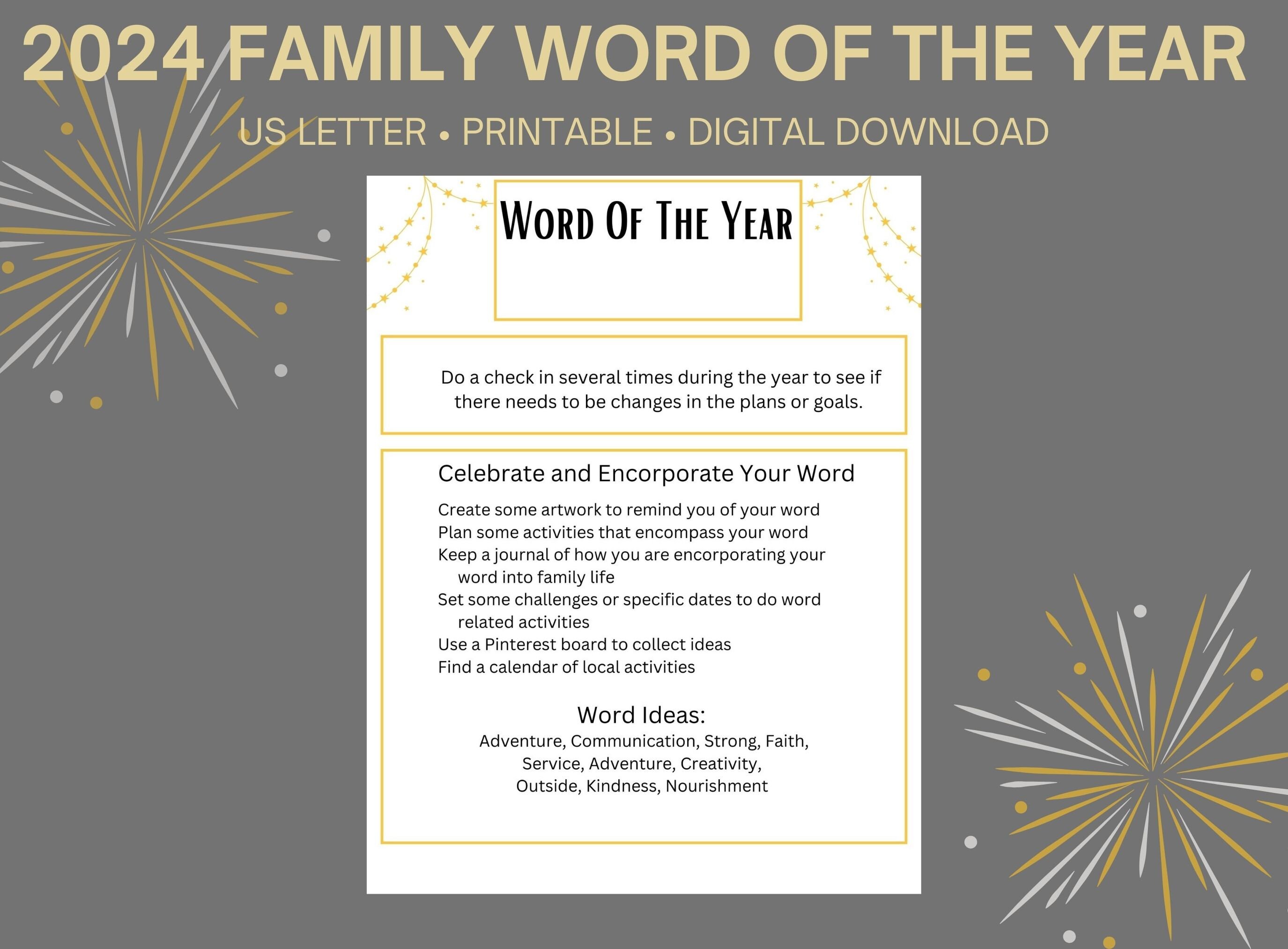 2024 Word of the Year Family Edition, Family New Year Activity ...