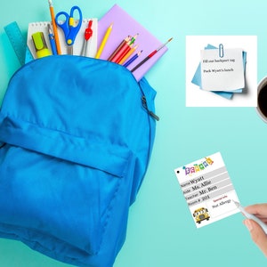 Backpack Info Tag, Kids Printable Backpack Information Tag, Child ...