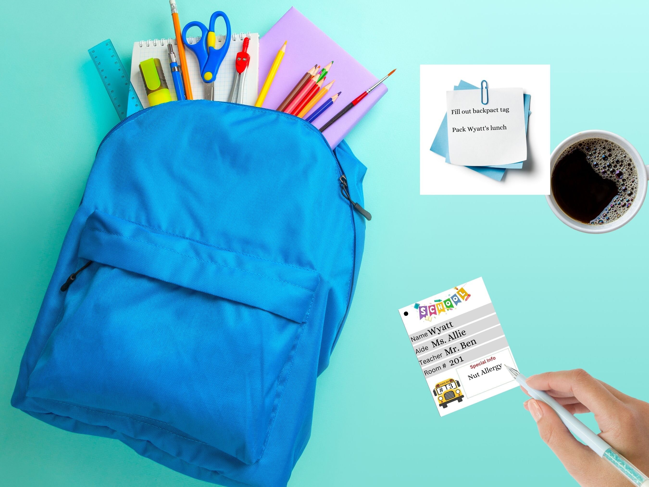 Backpack Info Tag, Kids Printable Backpack Information Tag, Child ...