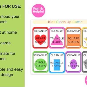 Printable Clean up Kids Card Game, Pick up Cards for Kids Cleaning, Fun ...