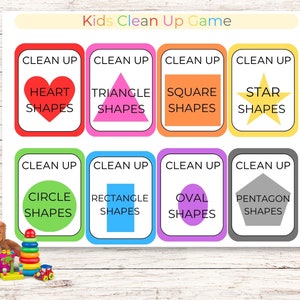 Printable Clean up Kids Card Game, Pick up Cards for Kids Cleaning, Fun ...