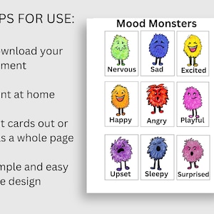 Printable Emotion Identification Cards for Kids Feelings, Calming ...