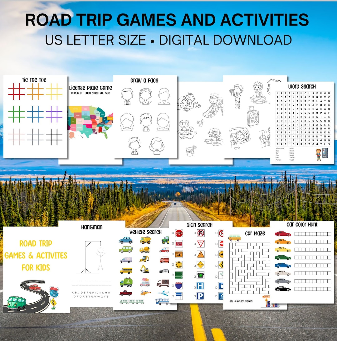 Travel Fun With Printable Games for Kids, Car Games for Trips ...