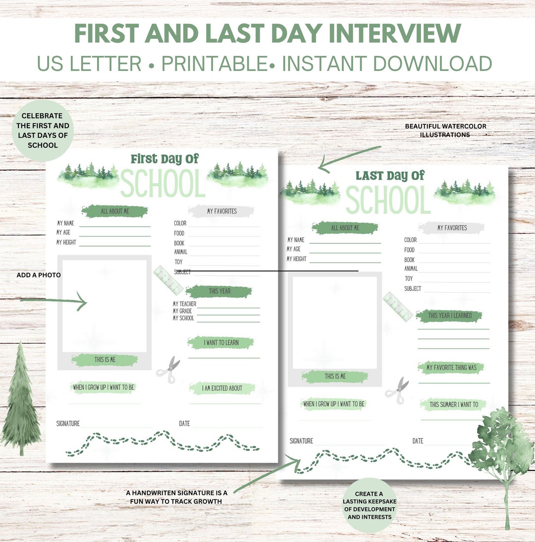 First Day of School Interview for Kids Printable, Back to School ...