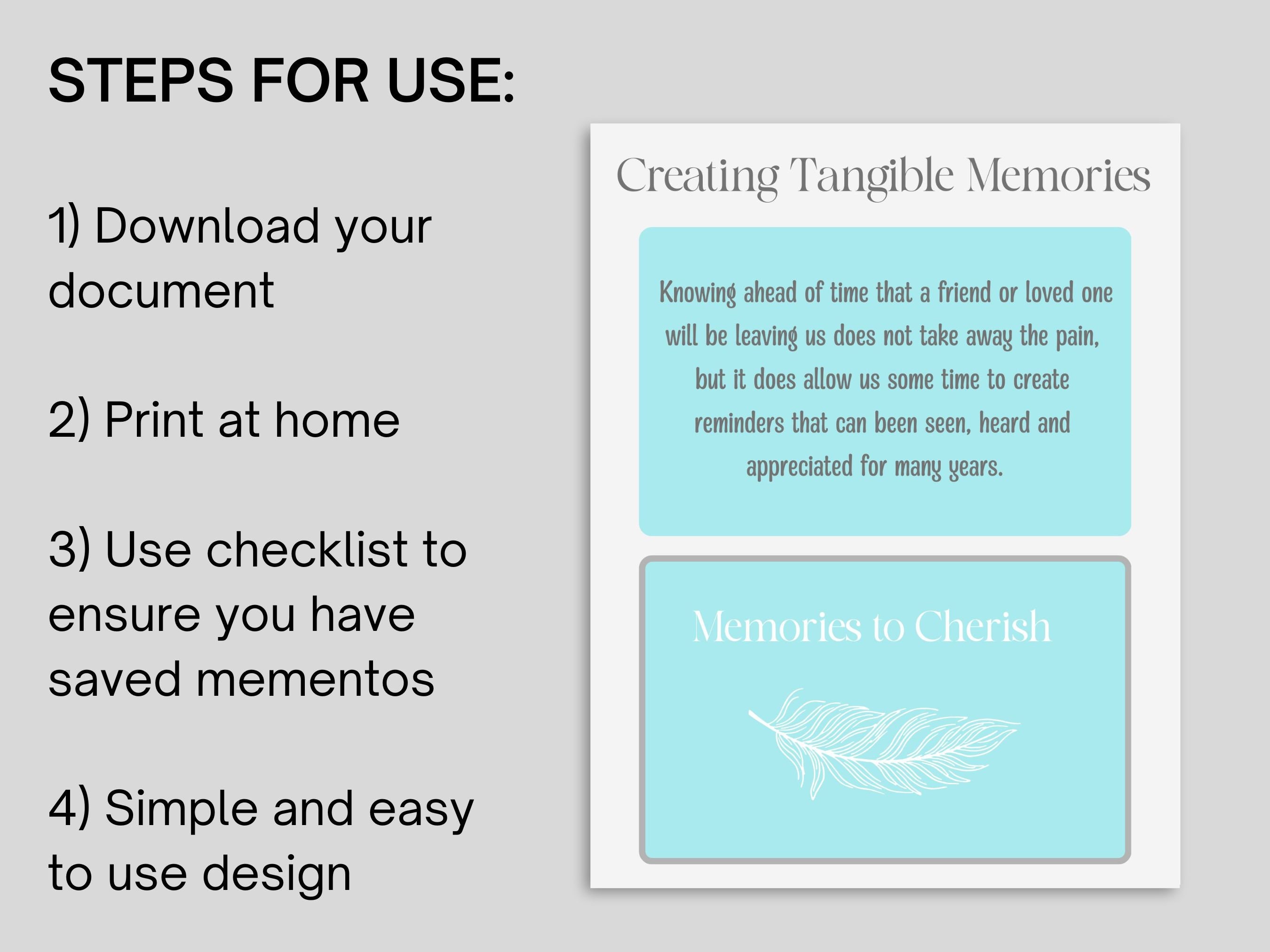 Remembering a Loved One, Printable Guide for Preserving Memories ...