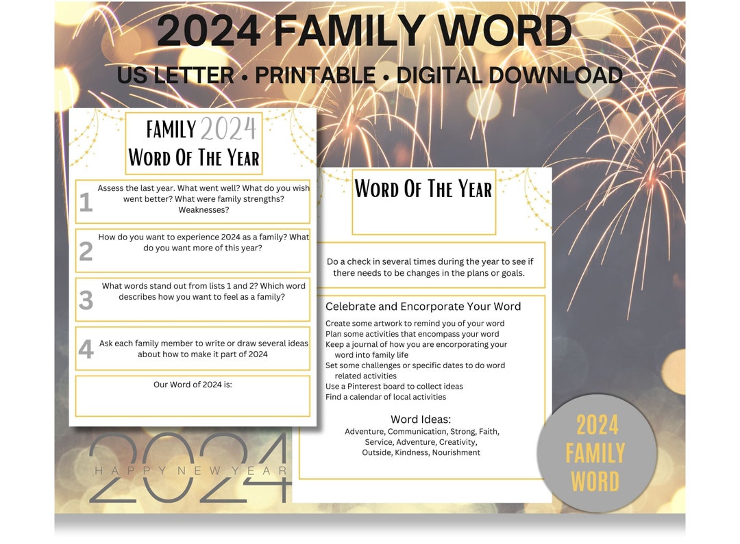 2024 Word of the Year Family Edition, Family New Year Activity ...