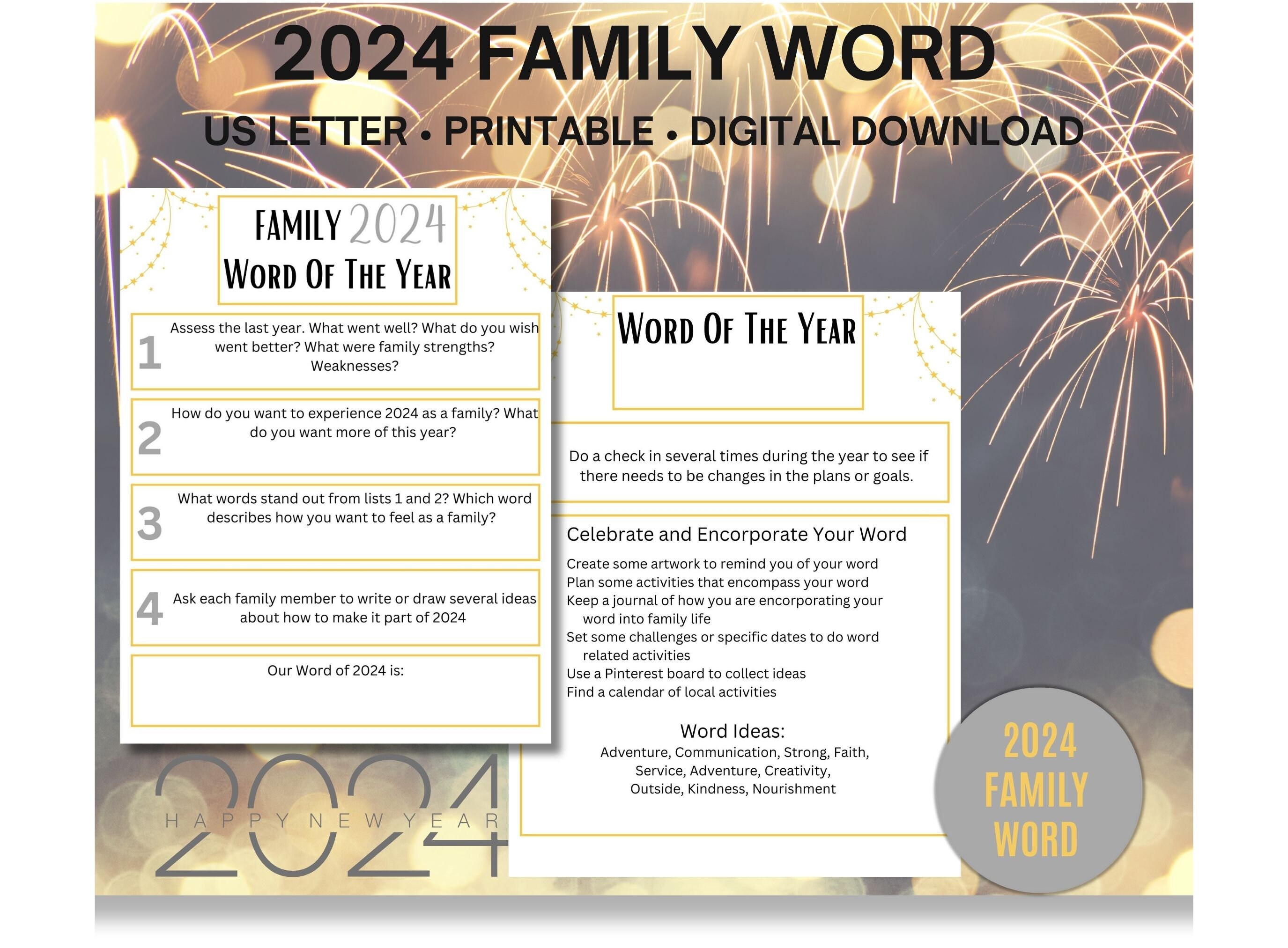 2024 Word of the Year Family Edition, Family New Year Activity ...