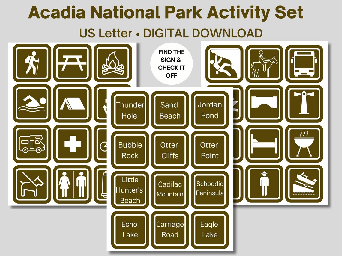 Acadia National Park Activity Set, Printable Kids Activities for Acadia ...