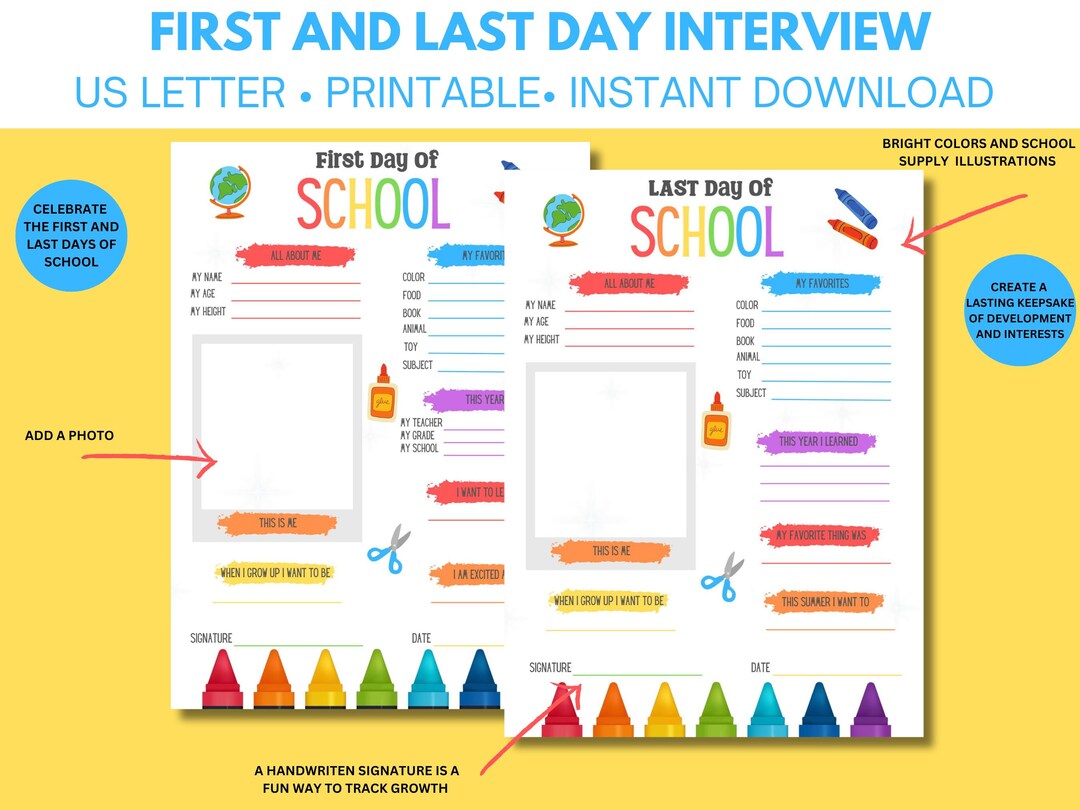 First Day of School Interview for Kids Back to School - Etsy
