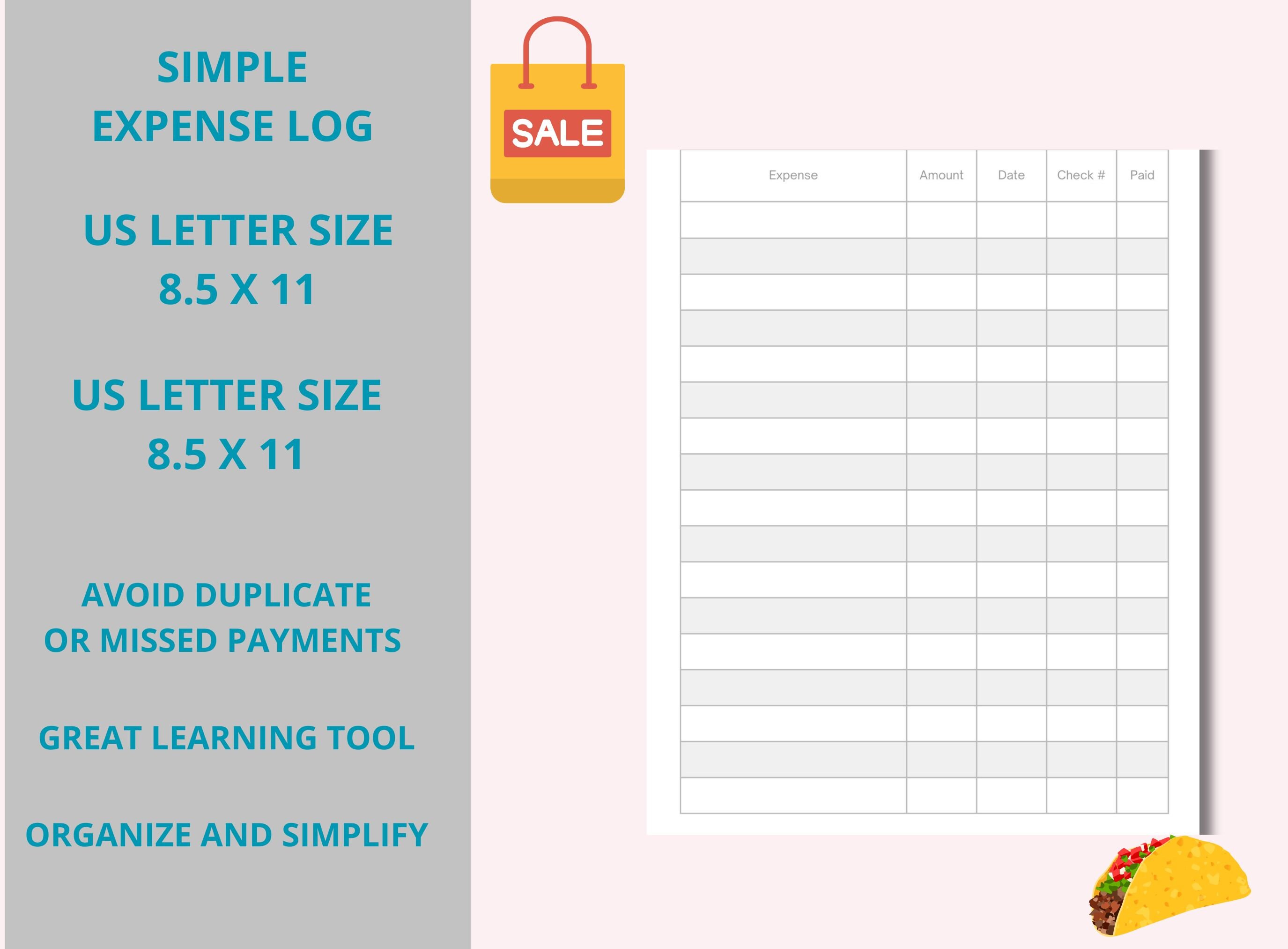 Spending Tracker Printable, Expense Tracker, Personal Spending Log ...
