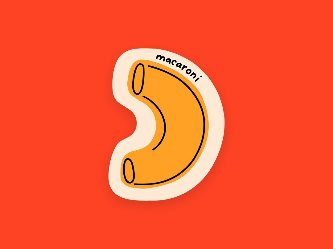 Macaroni Sticker | Waterproof, Matte or Glossy, Vinyl - Etsy