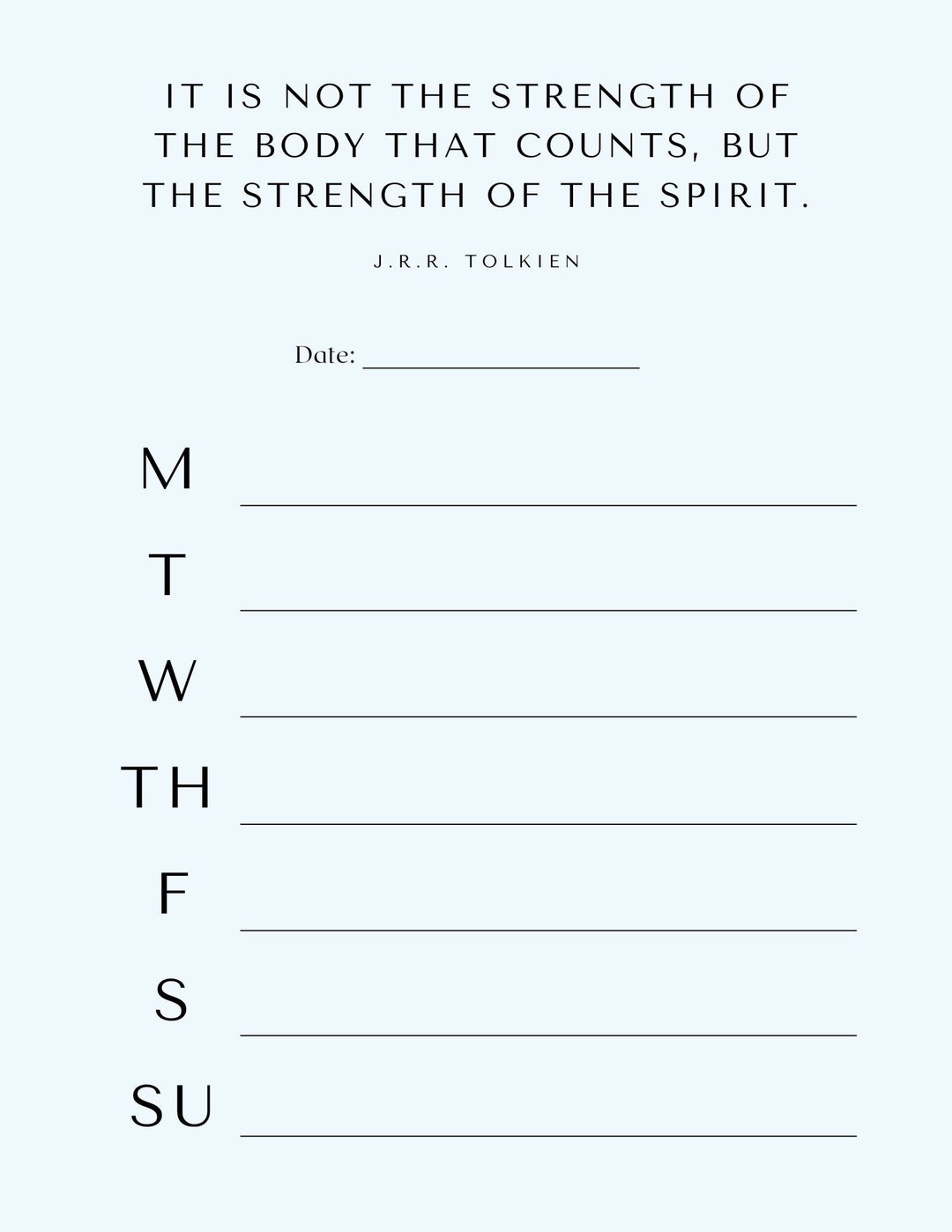 Printable Weekly to Do Template With Inspirational Quotes - BRAVE SET ...