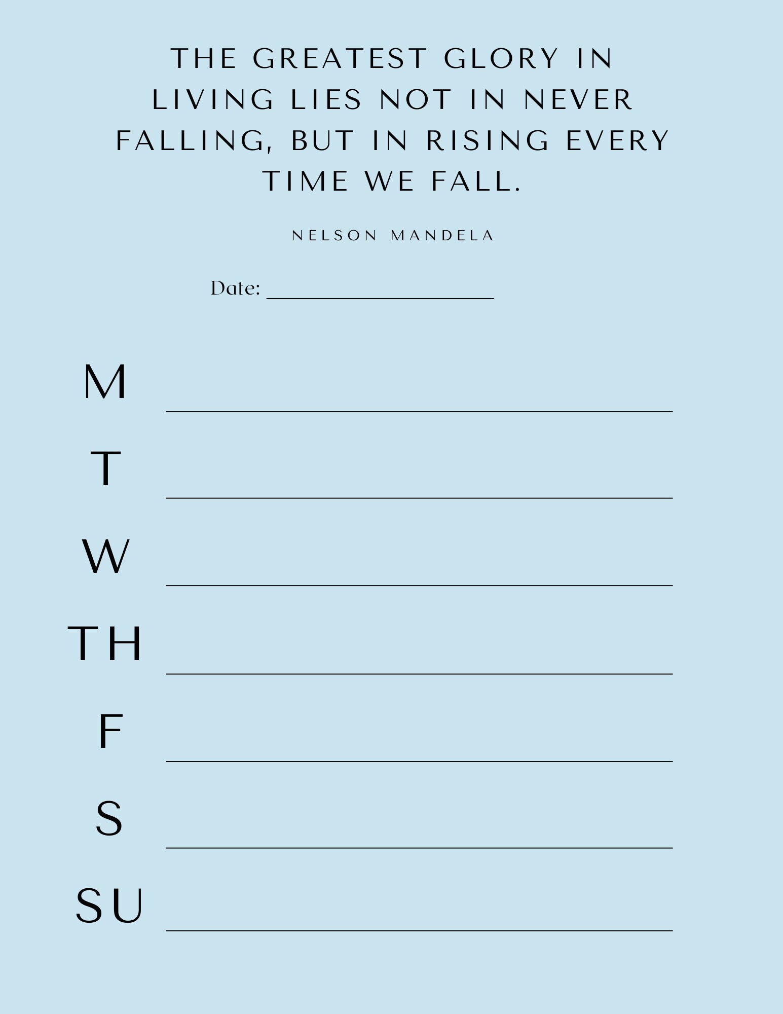 Printable Weekly to Do Template With Inspirational Quotes - BRAVE SET ...