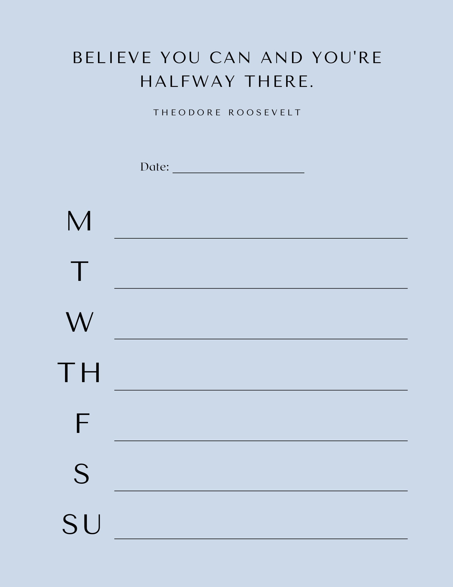Printable Weekly to Do Template With Inspirational Quotes - BRAVE SET ...