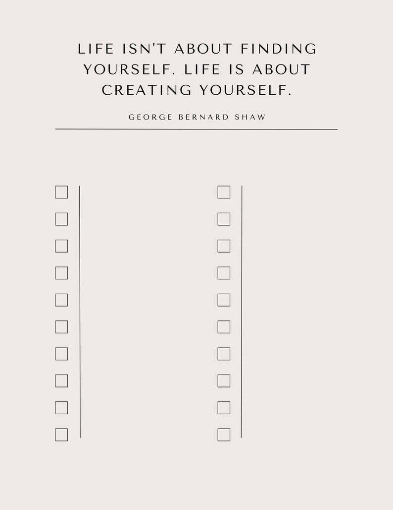 Printable Minimalist Checklist With Inspirational Quotes - INSPIRE SET ...