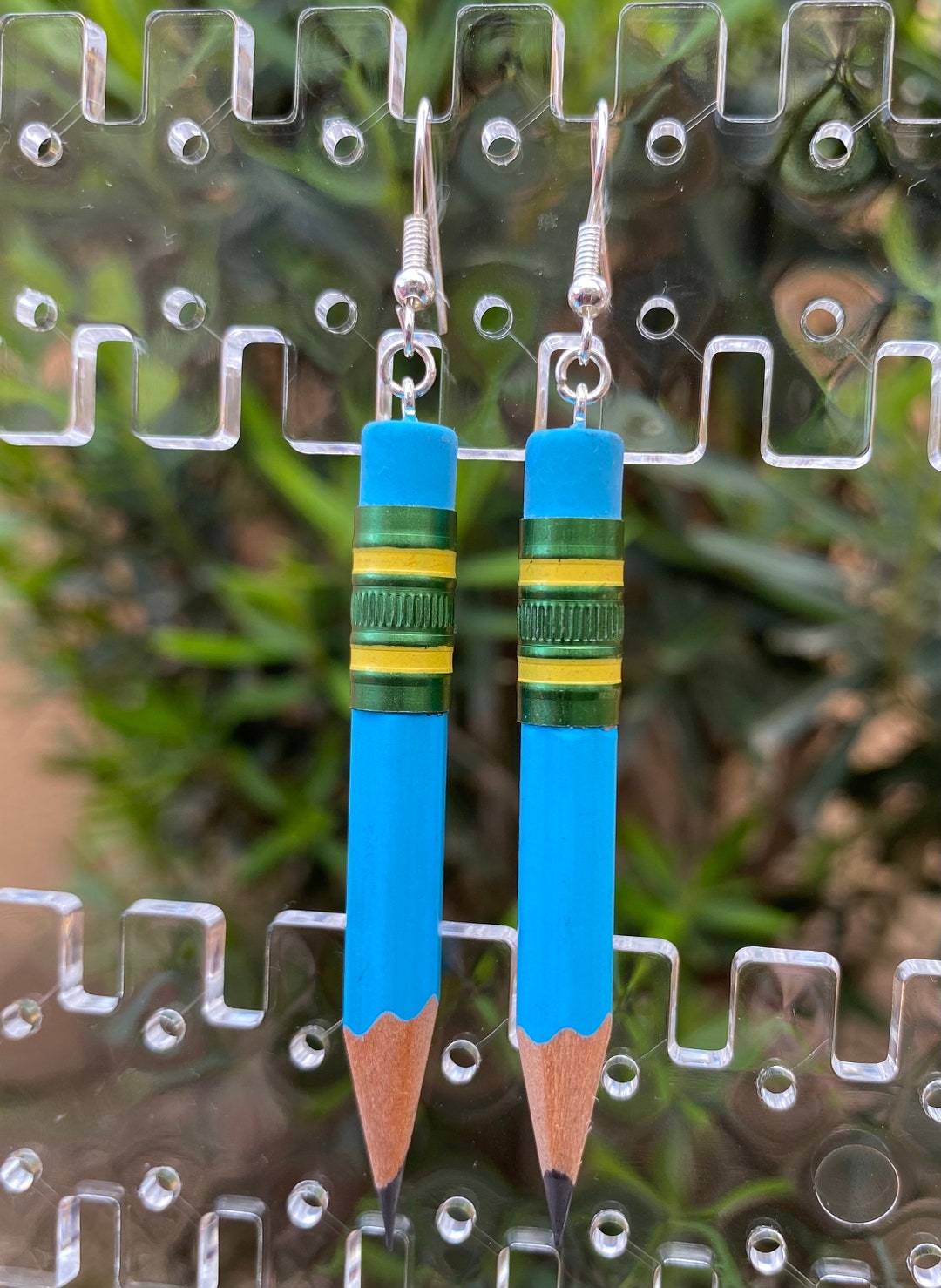 Ticonderoga Pencil Earrings real Pencils, Neon Colors - Etsy