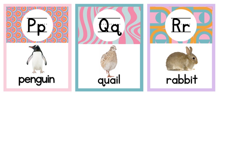 Groovy/retro Alphabet Flashcards - Etsy