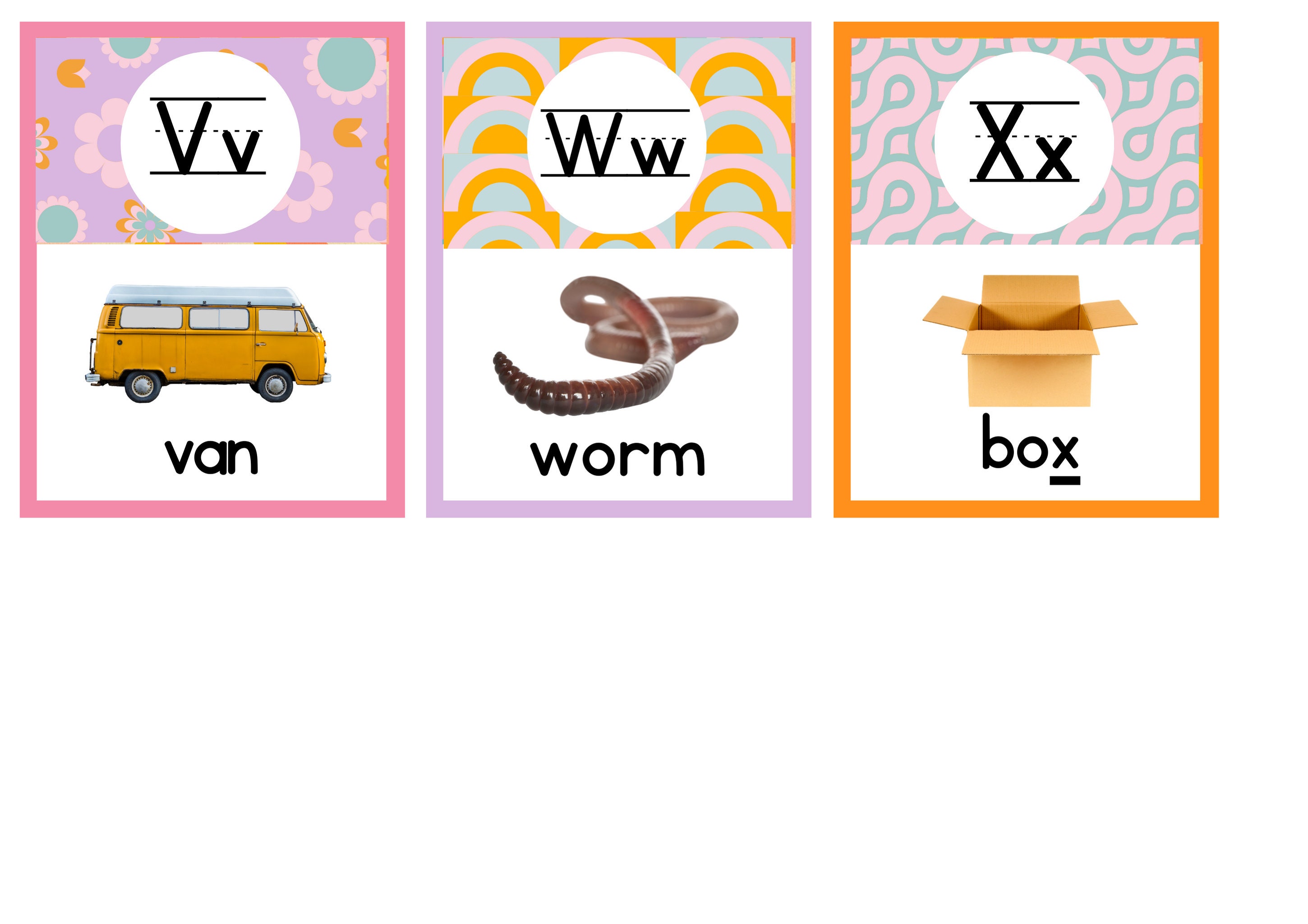 Groovy/retro Alphabet Flashcards - Etsy