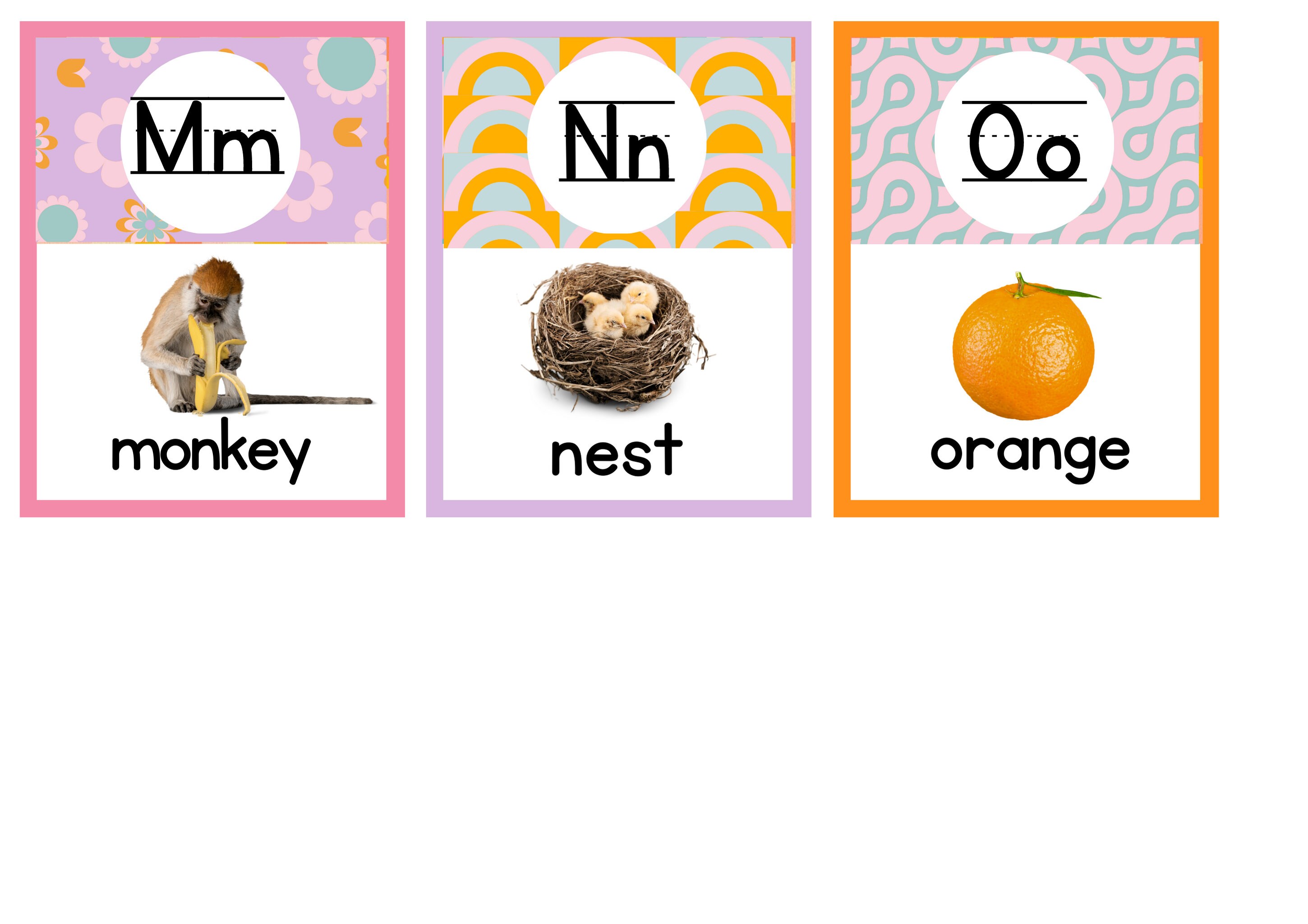 Groovy/retro Alphabet Flashcards - Etsy