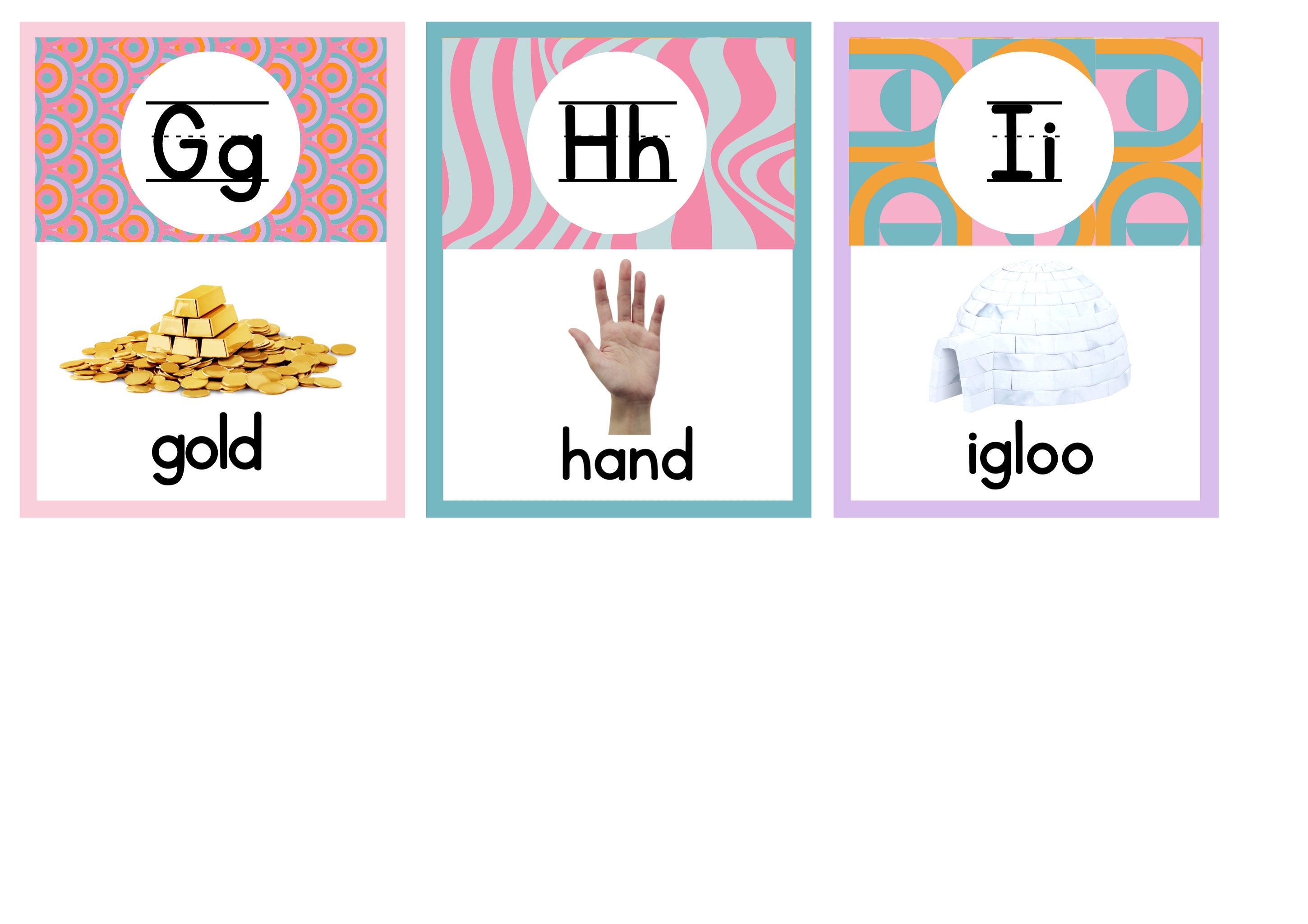 Groovy/retro Alphabet Flashcards - Etsy