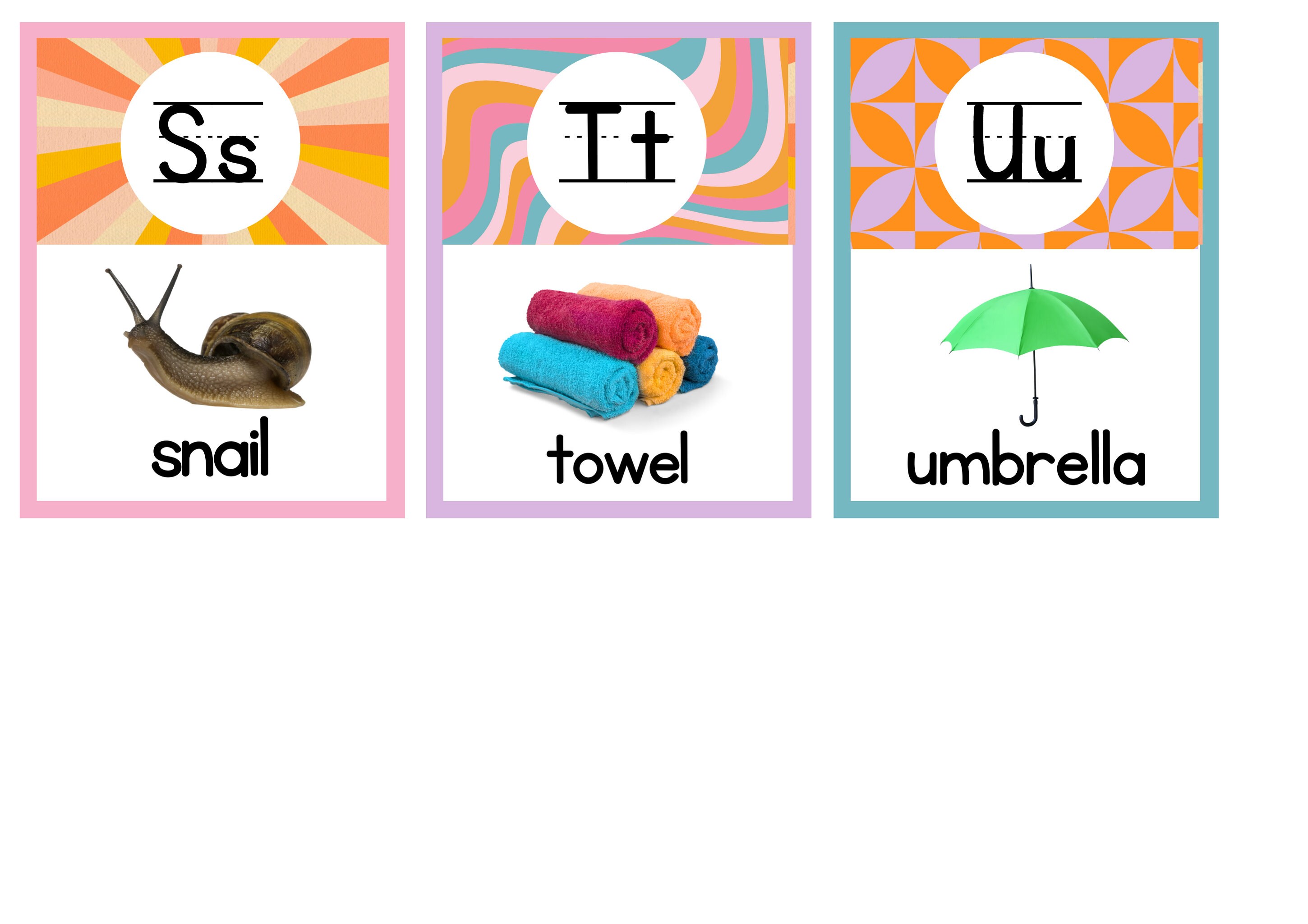 Groovy/retro Alphabet Flashcards - Etsy