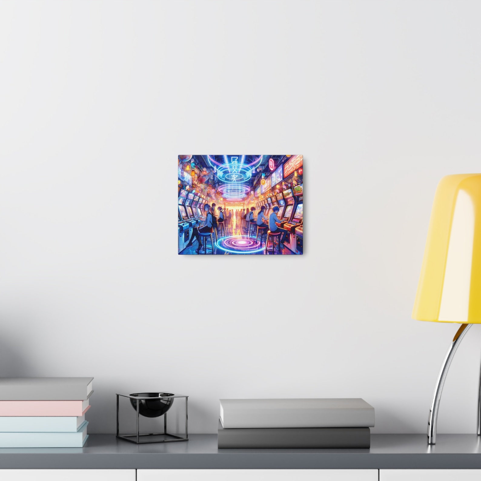 Neon Battleground - Vibrant Anime-style Arcade Canvas Art - Etsy