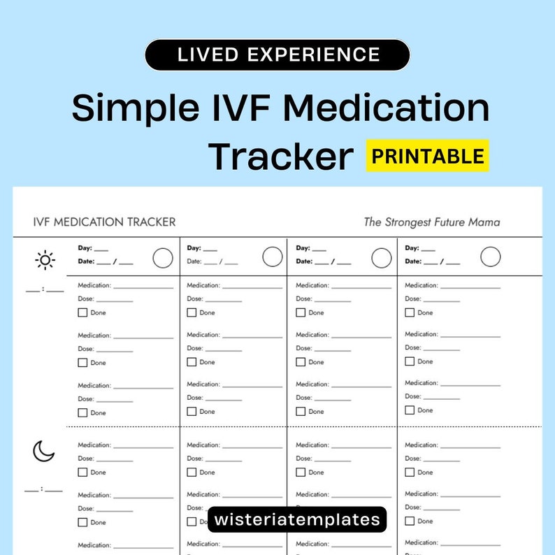 IVF Medication Tracker Printable: AM/PM Schedule (digital Download) - Etsy