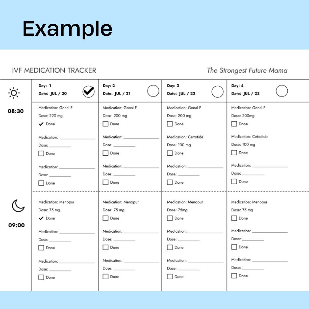 IVF Medication Tracker, Ivf Medication Planner, Ivf Planner, Fertility ...