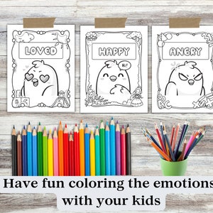 Emotions Coloring Page for Kids Printable Digital Instant Download ...
