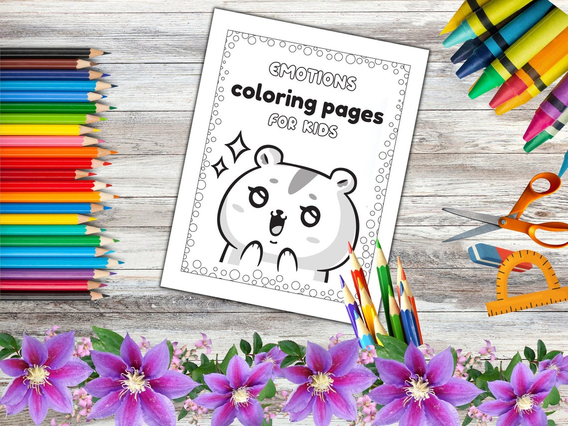 Emotions Coloring Page for Kids Printable Digital Instant Download ...