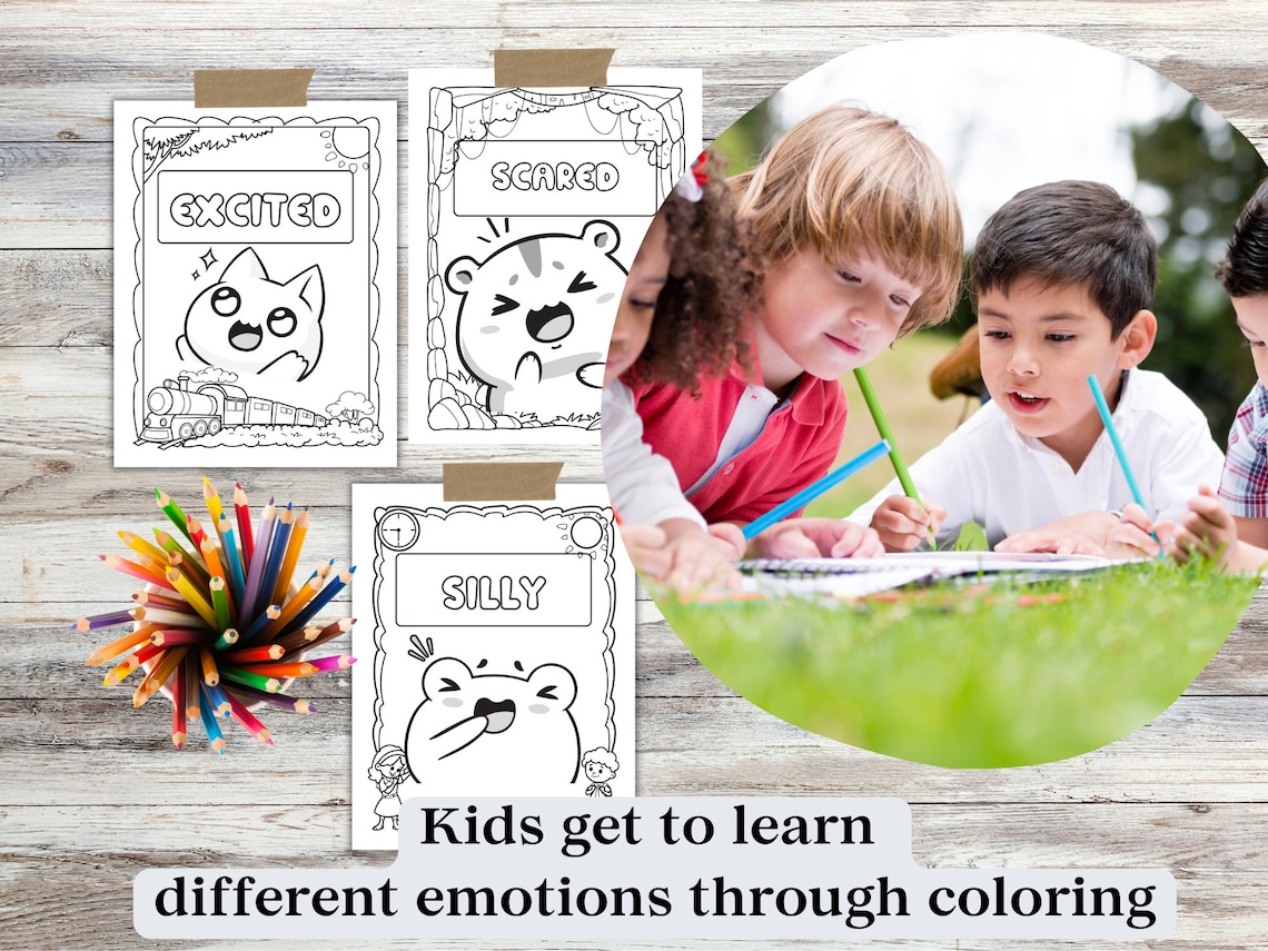 Emotions Coloring Page for Kids Printable Digital Instant Download ...