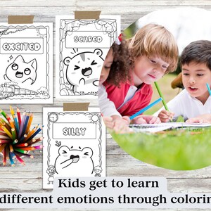 Emotions Coloring Page for Kids Printable Digital Instant Download ...