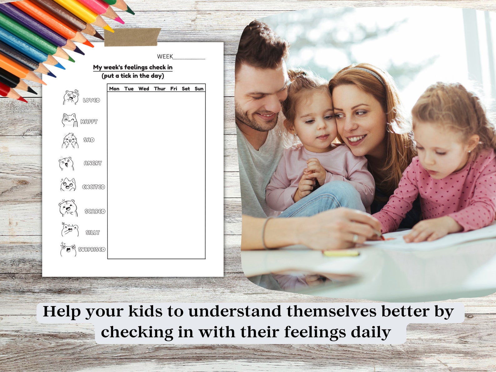 Emotions Coloring Page for Kids Printable Digital Instant Download ...