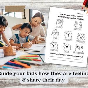 Emotions Coloring Page for Kids Printable Digital Instant Download ...