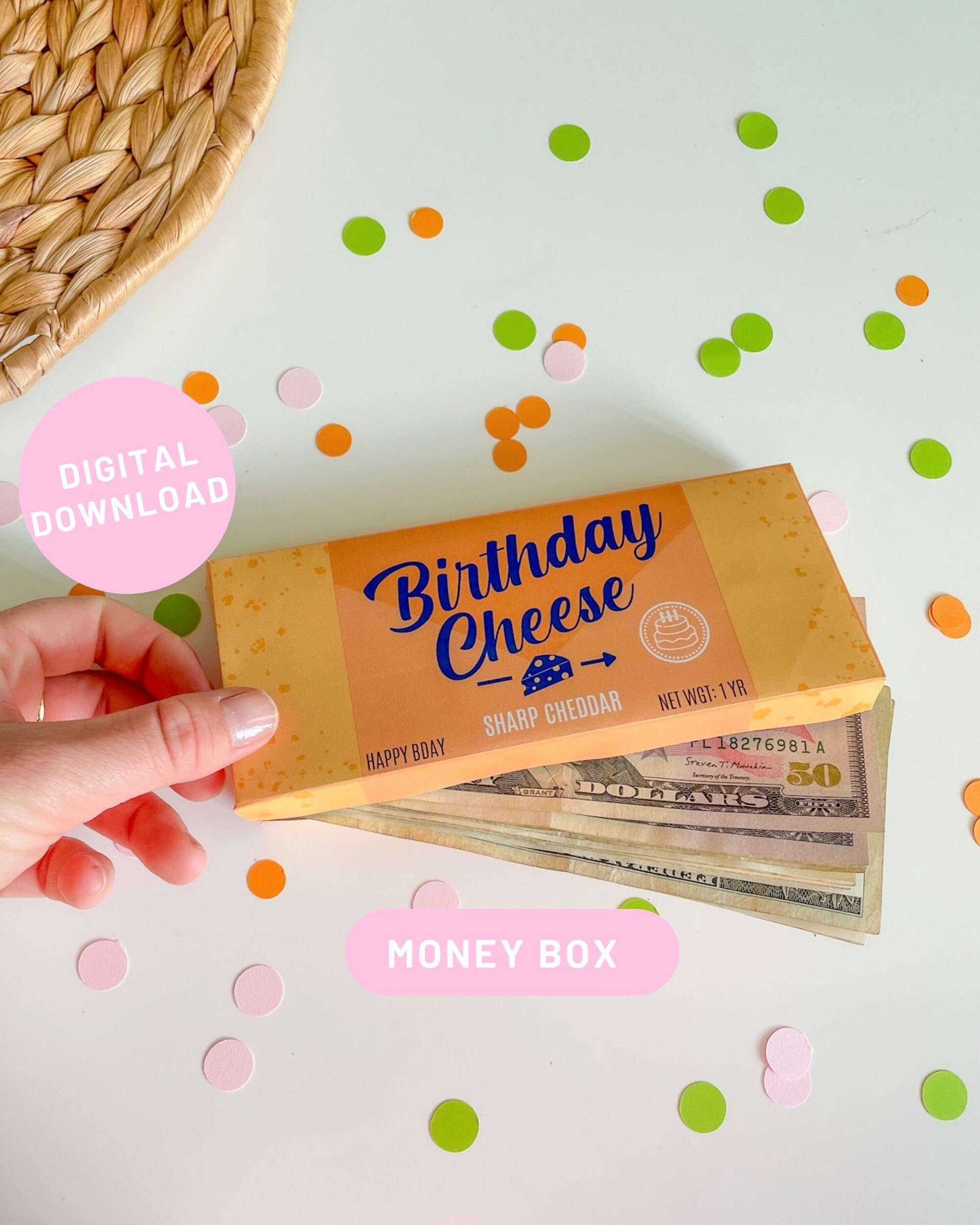 Birthday Money Gift Box Cheddar Cheese Money Gift Holder Cheddar Cash ...