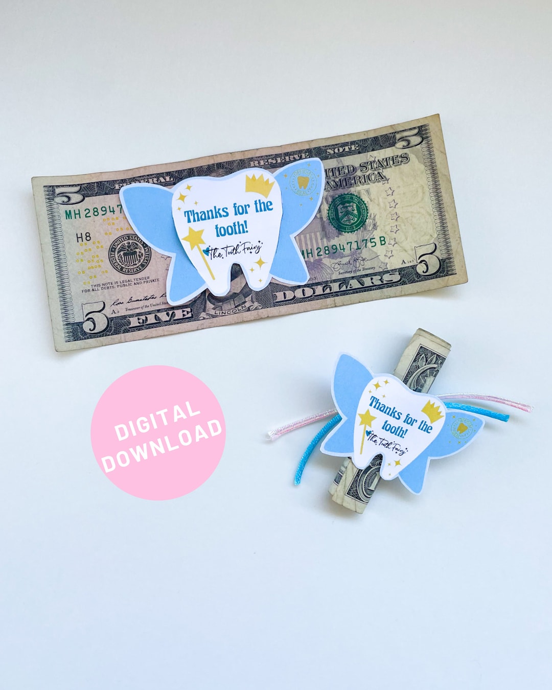 Tooth Fairy Money Holder for Lost Tooth Dollar Insert for Tooth Fairy ...