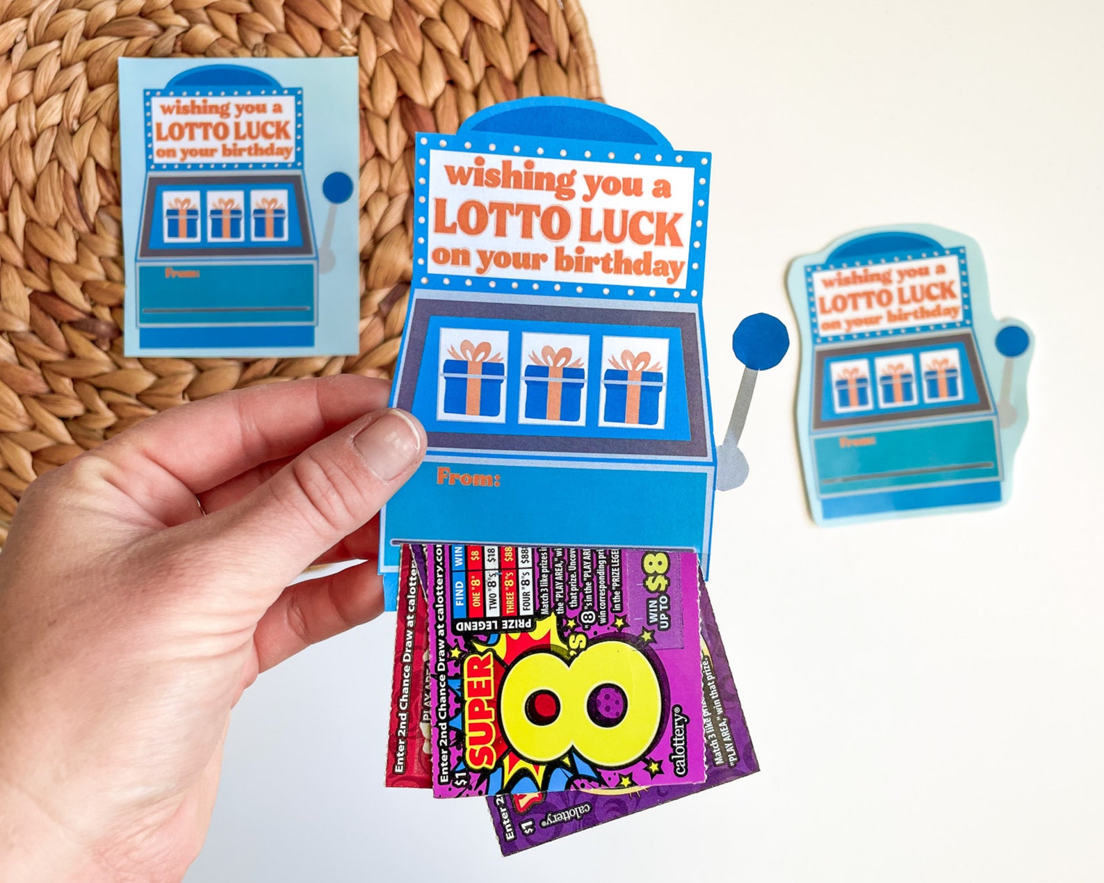 Birthday Lottery Ticket Holder Gift Slot Machine Card With Lotto ...