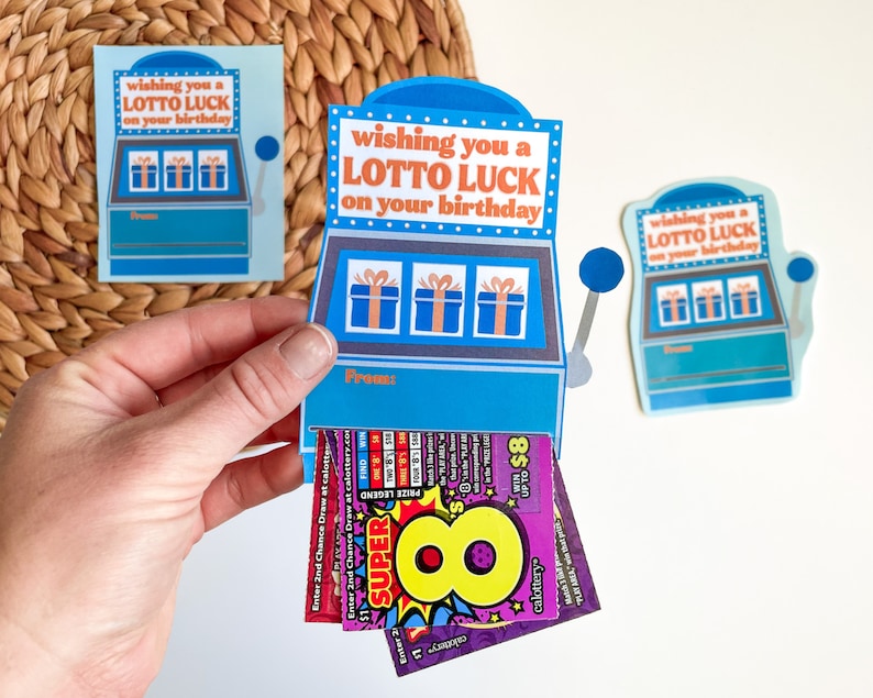 Birthday Lottery Ticket Holder Gift Slot Machine Card With Lotto ...