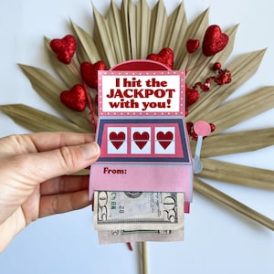 Money Gift Jackpot Printable Slot Machine Cash Holder for Him or Her ...