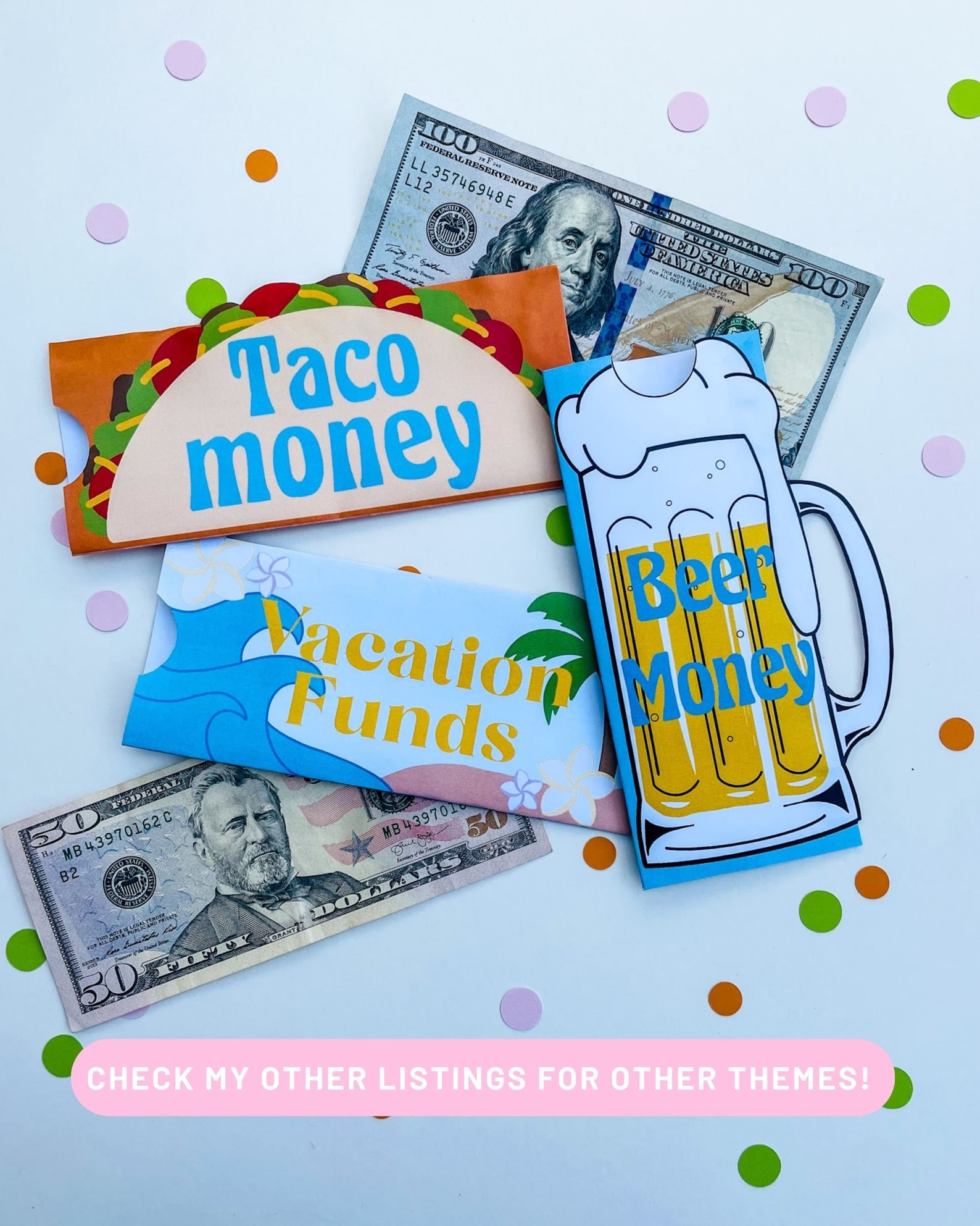 Vacation Money Envelope for Cash Gifts Trip Funds Money Insert for Gift ...