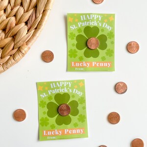 Lucky Penny Card Gift St Patricks Day Printable Coin Holder for Class ...