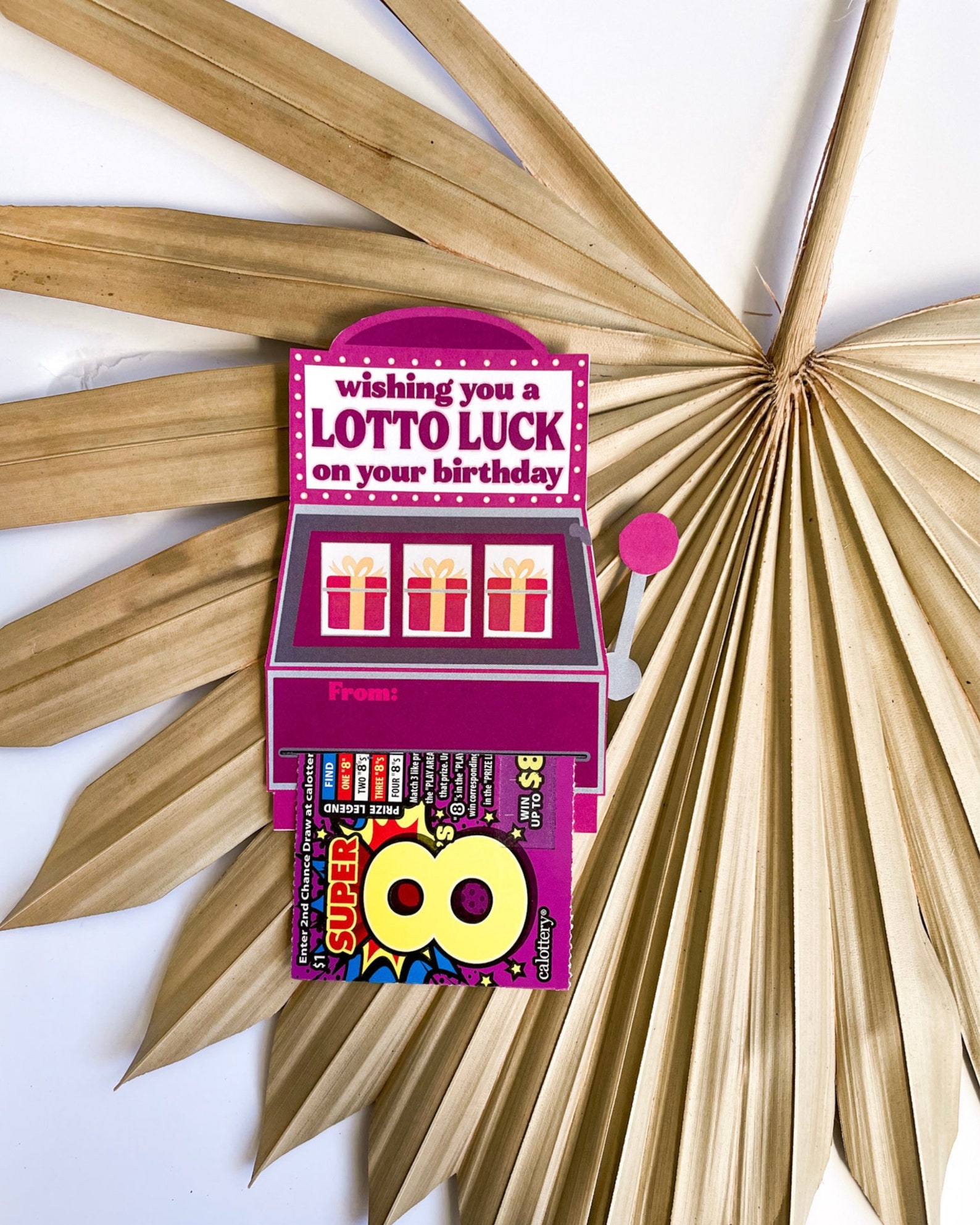 Birthday Lottery Card Insert Money Holder Purple Gift Card Lotto Ticket ...